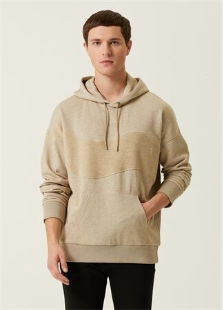 Bassigue Erkek Mayan Bej Kapüşonlu Sweatshirt L EU