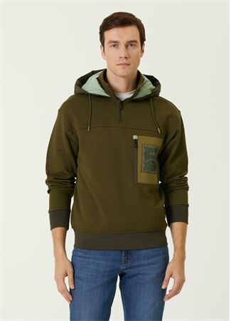 Scotch & Soda Erkek Haki Kapüşonlu Cep Detaylı Sweatshirt S EU Scotch & Soda Erkek Haki Kapüşonlu Cep Detaylı Sweatshirt S EU