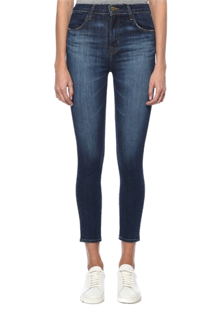 J Brand Kadın Alana Yüksek Bel Crop Skinny Jean Pantolon Lacivert 25 US J Brand Kadın Alana Yüksek Bel Crop Skinny Jean Pantolon Lacivert 25 US