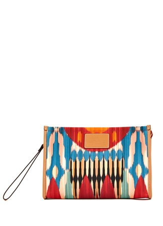Etro Kadın Colorblocked Etnik Desenli El Portföyü EU Etro Kadın Colorblocked Etnik Desenli El Portföyü EU