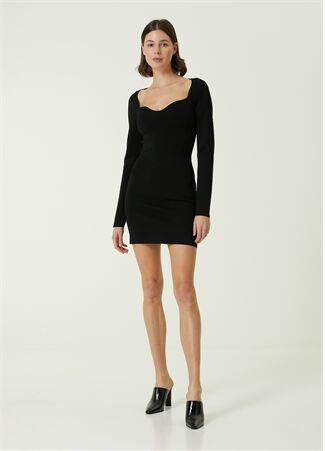 Nanushka Kadın Siyah Kalp Yaka Mini Elbise XS EU Nanushka Kadın Siyah Kalp Yaka Mini Elbise XS EU