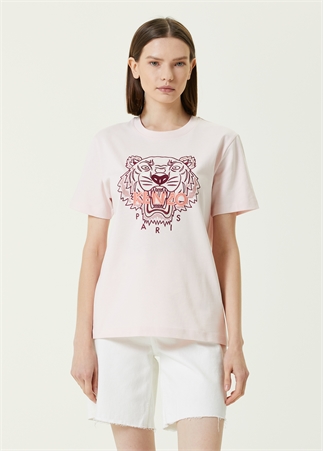 Kenzo Kadın Altın Rengi Logo Nakışlı T-shirt Pembe XS EU Kenzo Kadın Altın Rengi Logo Nakışlı T-shirt Pembe XS EU