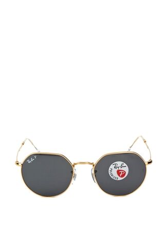 Ray-Ban Siyah Polarize Camlı Güneş Gözlüğü Altın Rengi 53 EU