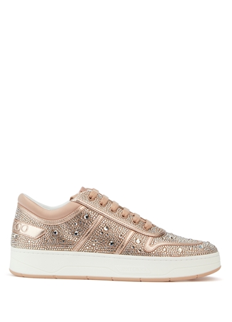 Jimmy Choo Kadın Light Gold Taşlı Trok İşlemeli Sneaker Altın Rengi 37 EU