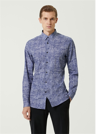 Palzileri Lab Erkek Mavi Karalama Desenli Gömlek 4 IT Palzileri Lab Erkek Mavi Karalama Desenli Gömlek 4 IT