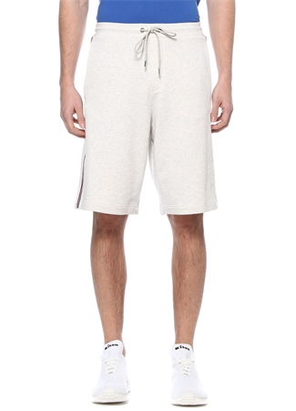 Moncler Erkek Gri Beli Kordonlu Logo Şeritli Bermuda L EU Moncler Erkek Gri Beli Kordonlu Logo Şeritli Bermuda L EU