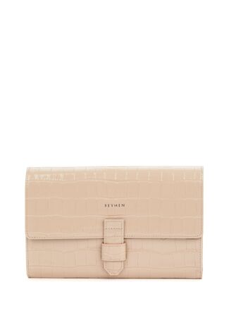 Beymen Kadın Krem Krokodil Dokulu Deri Seyahat Cüzdanı Gri EU