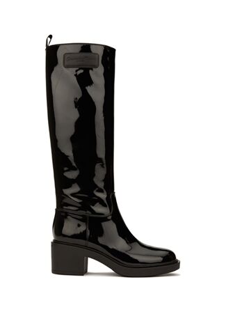 Gianvito Rossi Kadın Siyah Logolu Deri Bot 36 EU