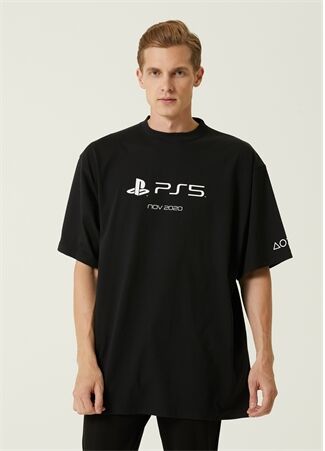 Balenciaga Erkek PlayStation Siyah Logolu T-shirt XS EU Balenciaga Erkek PlayStation Siyah Logolu T-shirt XS EU