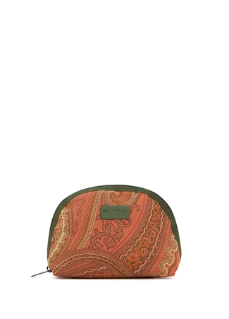 Etro Kadın Kahverengi Şal Desenli Makyaj Çantası EU