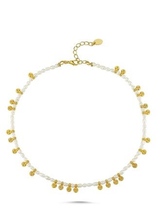 Berrin Özkan Kadın Greco Beyaz Gold İncili Kolye EU Berrin Özkan Kadın Greco Beyaz Gold İncili Kolye EU