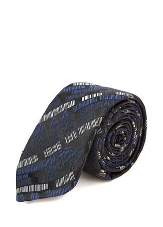 Pal Zileri Erkek Lacivert Çizgili İpek Kravat EU