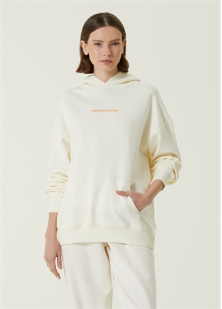 Freedom of Space Kadın Mountain Beyaz Kapüşonlu Sweatshirt M EU Freedom of Space Kadın Mountain Beyaz Kapüşonlu Sweatshirt M EU