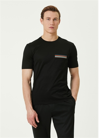Paul Smith Erkek Siyah Renkli Şerit Cepli T-shirt S Eu Paul Smith Erkek Siyah Renkli Şerit Cepli T-shirt S Eu