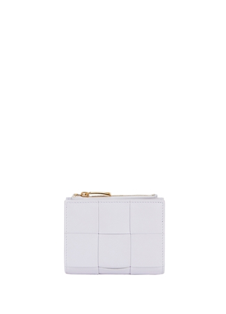 Bottega Veneta Kadın Lila Örgü Dokulu Deri Cüzdan Mor EU