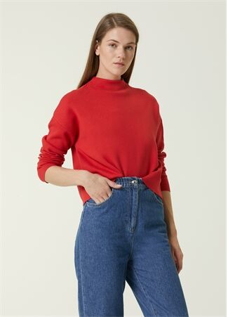 Beymen Club Kadın Mercan Dik Yaka Basic Kazak Kırmızı L