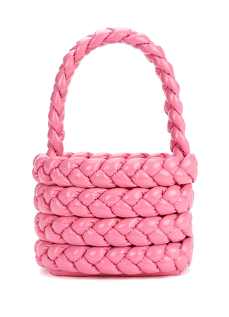 A.w.a.k.e. Mode Kadın Pembe Örgü Şeritli El Çantası EU