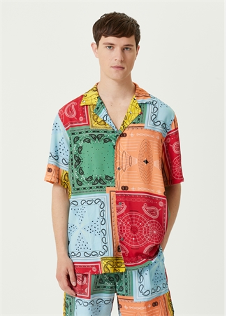 Marcelo Burlon Erkek Kırmızı Patchwork Etnik Desenli Gömlek Xs Eu Marcelo Burlon Erkek Kırmızı Patchwork Etnik Desenli Gömlek Xs Eu