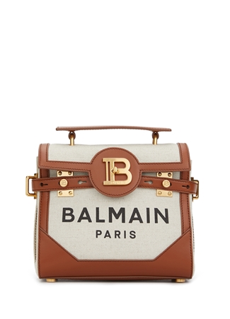 Balmain Kadın Bej Taba Logo Baskılı Omuz Çantası Kahverengi EU Balmain Kadın Bej Taba Logo Baskılı Omuz Çantası Kahverengi EU
