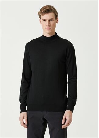 Beymen Erkek Siyah Yarım Balıkçı Yaka Yün Kazak S EU