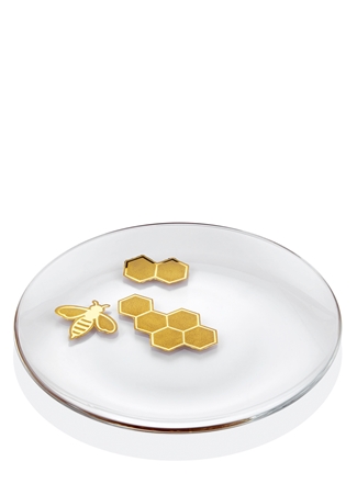 Chiara Alessi Gold Arılı Cam Tabak