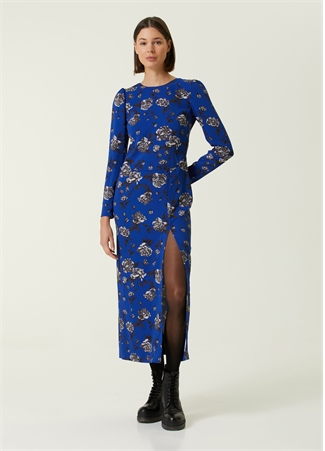 Red Valentino Kadın Mavi Çiçekli Sırtı Açık Midi Elbise 38 IT Red Valentino Kadın Mavi Çiçekli Sırtı Açık Midi Elbise 38 IT