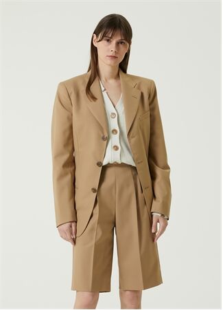 Maison Margiela Kadın Camel Kelebek Yaka Ceket Bej 40 IT