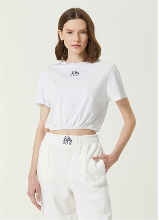 Fifty Pieces Kadın Beyaz Logolu Beli Büzgülü Crop T-shirt L EU Fifty Pieces Kadın Beyaz Logolu Beli Büzgülü Crop T-shirt L EU