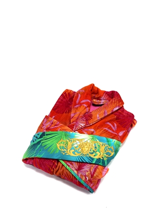 Versace Kırmızı Orman Baskılı Bornoz