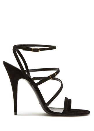 Kadın Siyah Deri Sandalet 36 EU