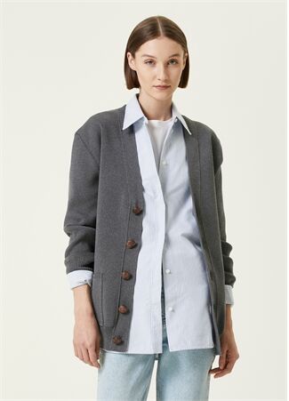 Golden Goose Kadın Gri Logo Patchli Triko XS EU