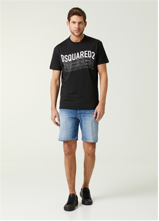 Dsquared2 Erkek Mavi Beli Büzgülü Denim Bermuda 46 IT