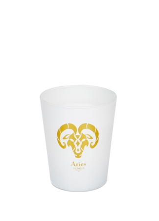 De Noir Concept Beyaz Koç Burcu Desenli Mum