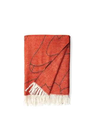 Beymen Club Kırmızı Logo Desenli Püsküllü Battaniye