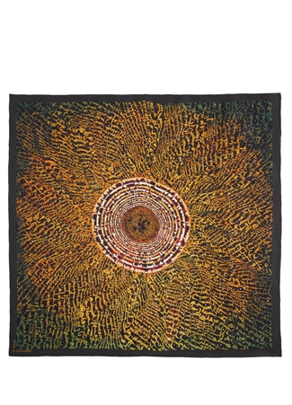 Imannoor Kadın Shams Colorblocked Desenli İpek Şal Yeşil EU