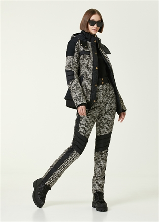 Balmain Kadın Ekru Siyah Kayak Pantolonu 36 FR