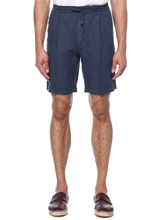 Lardini Erkek Mavi Beli Kordonlu Keten Bermuda 54 IT