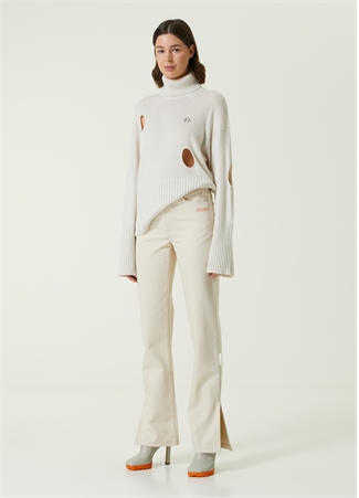 Off-White Kadın Bej Jean Pantolon 26 US Off-White Kadın Bej Jean Pantolon 26 US