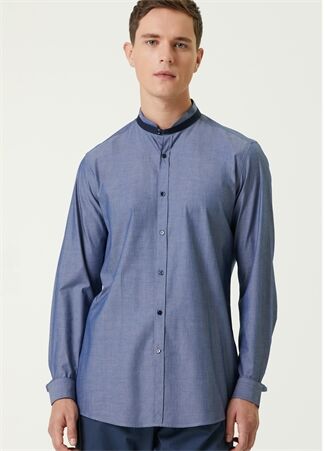 Palzileri Lab Erkek Mavi Hakim Yaka Gömlek 42 IT