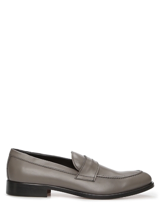 Pal Zileri Erkek Gri Bant Detaylı Deri Ayakkabı Kahverengi 44 EU