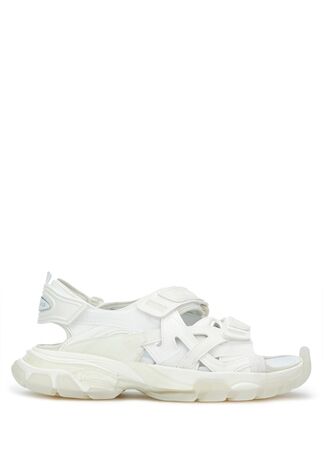 Balenciaga Kadın Beyaz Geometrik Şeritli Sandalet 36 EU