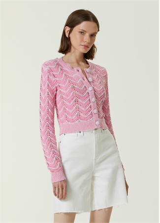 Love Shack Fancy Kadın Pembe Delikli Hırka S EU Love Shack Fancy Kadın Pembe Delikli Hırka S EU