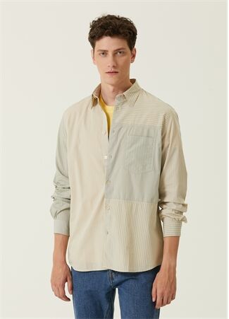 PS by Paul Smith Erkek Yeşil Çizgi Desenli Gömlek S EU