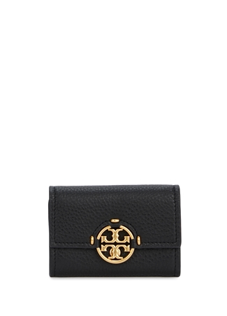 Tory Burch Kadın Miller Mini Siyah Logolu Deri Cüzdan EU Tory Burch Kadın Miller Mini Siyah Logolu Deri Cüzdan EU