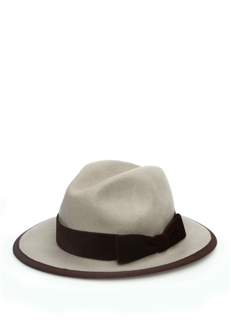 Helene Berman London Kadın Gri Fiyonk Detaylı Yün Şapka EU