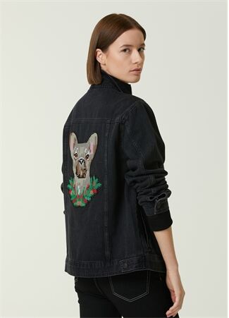 Beymen Club Kadın Siyah İşlemeli Boyfriend Jean Ceket XS Beymen Club Kadın Siyah İşlemeli Boyfriend Jean Ceket XS