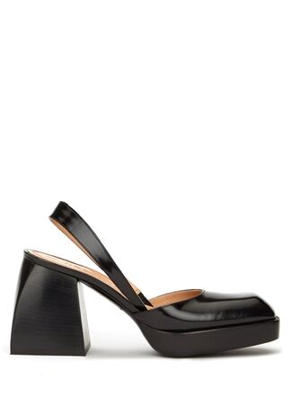 Nodaleto Kadın Siyah Deri Topuklu Ayakkabı 36 EU