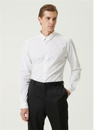 Palzileri Lab Erkek Beyaz İngiliz Yaka Gömlek 4 IT