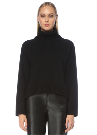 Tom Ford Kadın Siyah Balıkçı Yaka Asimetrik Kaşmir Kazak XS EU