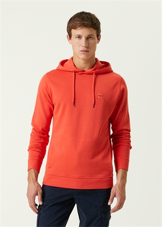Boss Erkek Turuncu Kapüşonlu Logolu Yün Sweatshirt S EU Boss Erkek Turuncu Kapüşonlu Logolu Yün Sweatshirt S EU